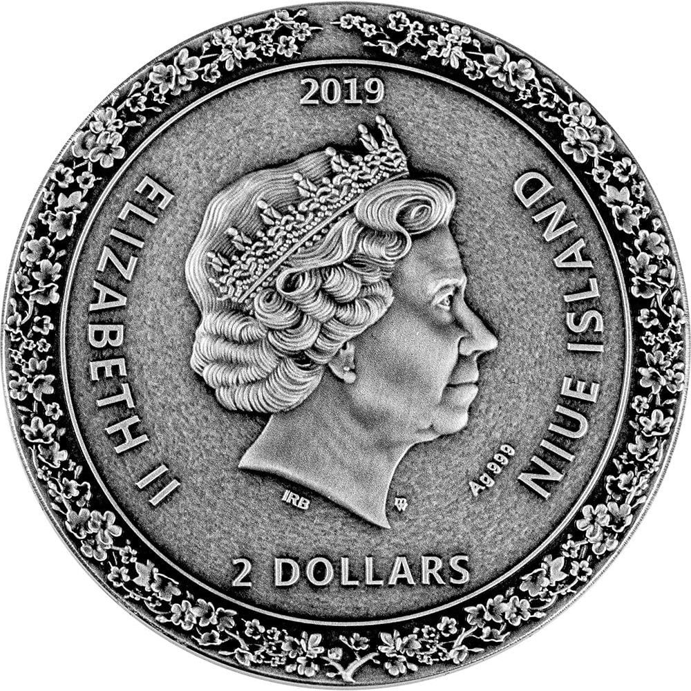 2019 2oz Niue Geisha 999 Silver Antique Coin - MyGold