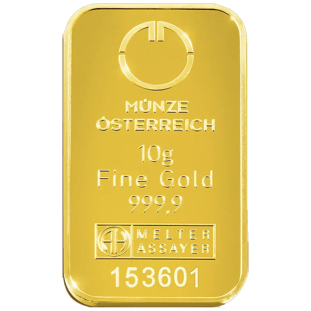 10g Austrian Mint Gold Minted Bar - MyGold