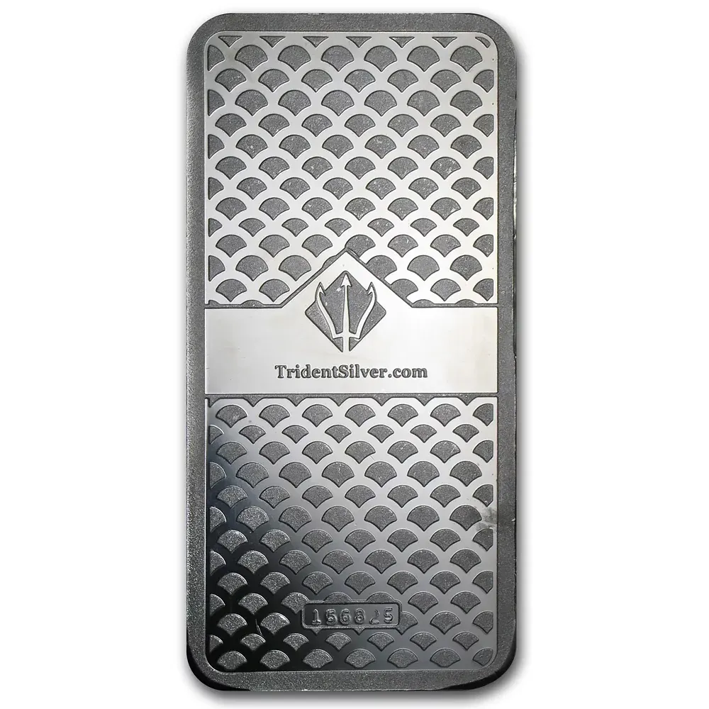 10oz Trident Silver Minted Bar - MyGold
