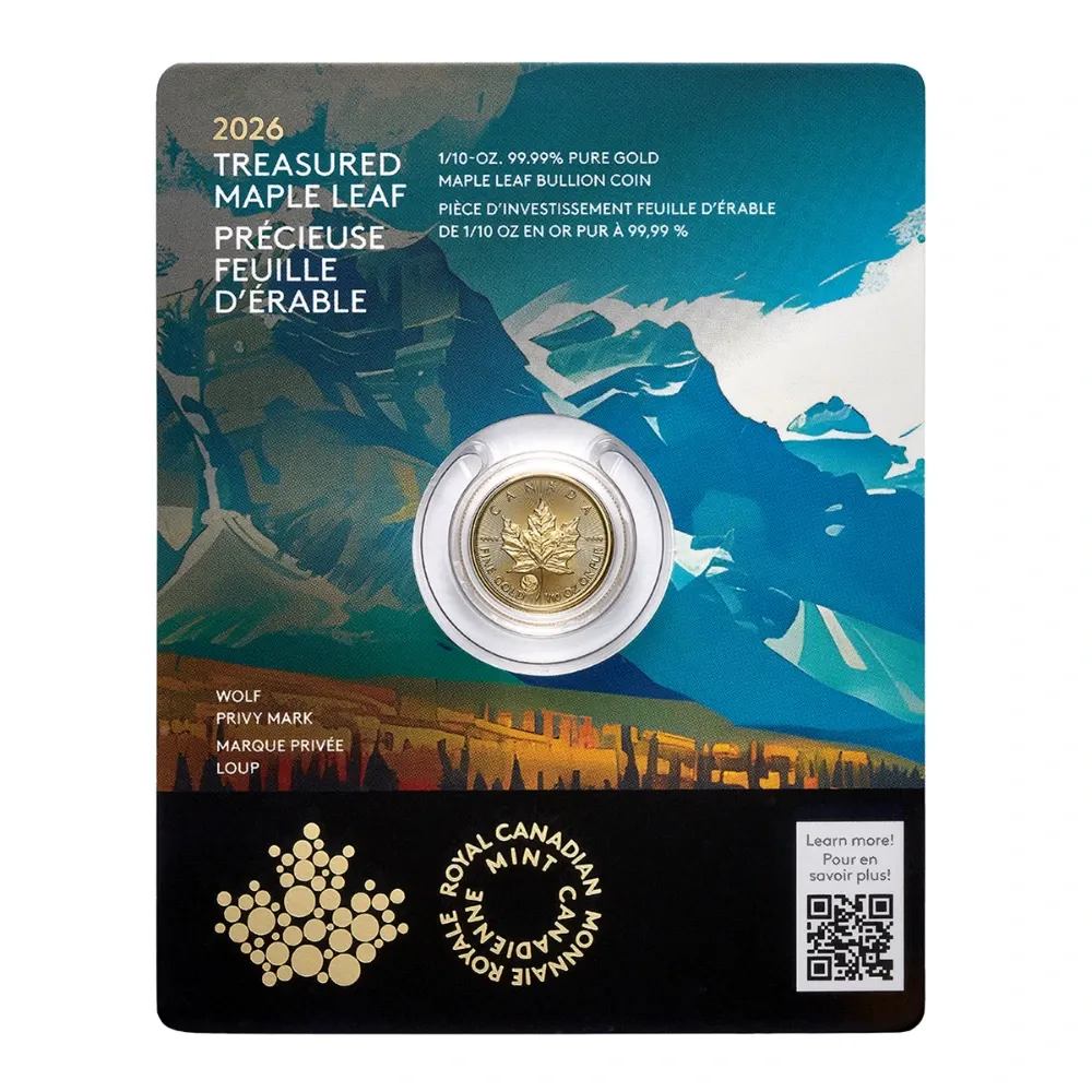 1/10oz Royal Canadian Mint Gold The Treasured Maple Leaf Coin 2026 ...