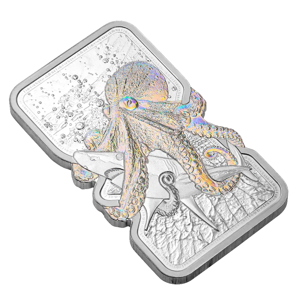 2025 Niue Silver PAMP $2 Nature’s Grip Giant Pacific Octopus Minted Bar ...