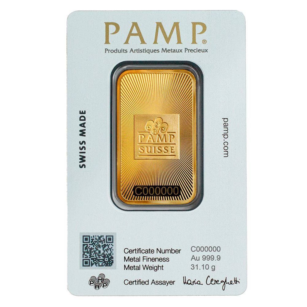 1oz PAMP Suisse Gold Minted Bar (New) - MyGold