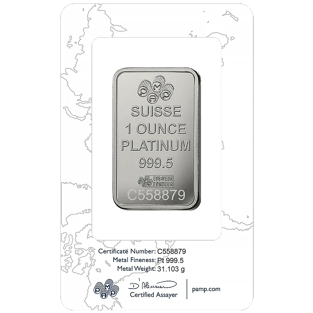 Sell 1oz PAMP Suisse Lady Fortuna Platinum Minted Bar | Gold Smart®