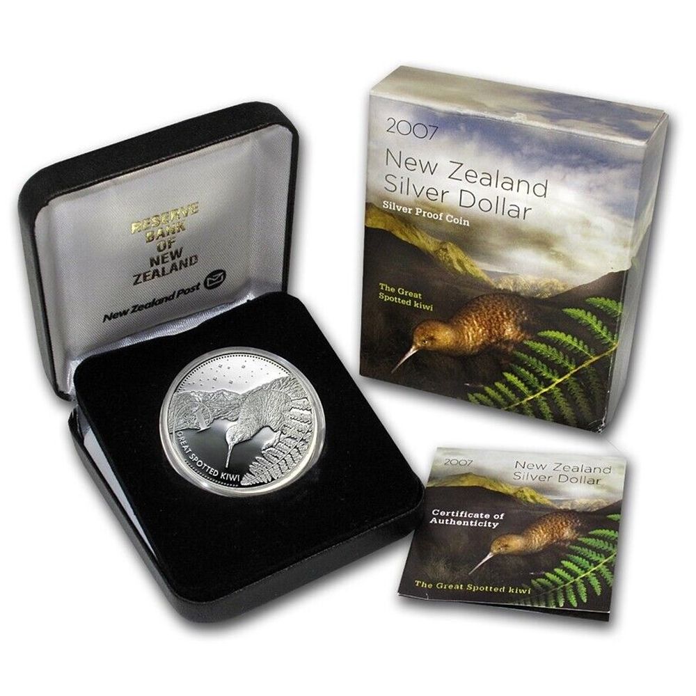 2007 1oz Silver NZ The Spotted Kiwi – Buy Online NZ | MyGold