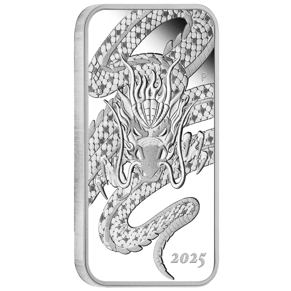 2025 Australia 1 oz Silver Rectangular Dragon Proof Coin - MyGold