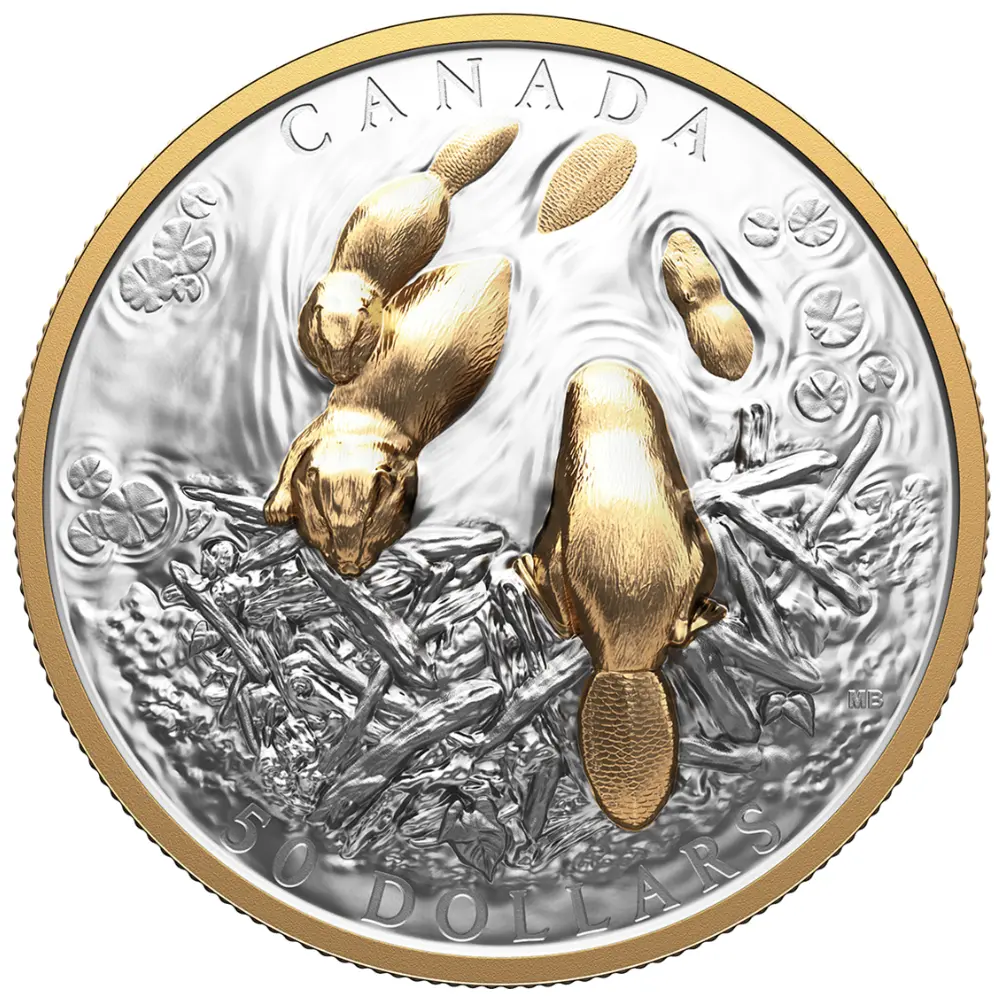 2025 Canada 100.74g Silver $50 Canadian Symbol - The Beaver - MyGold