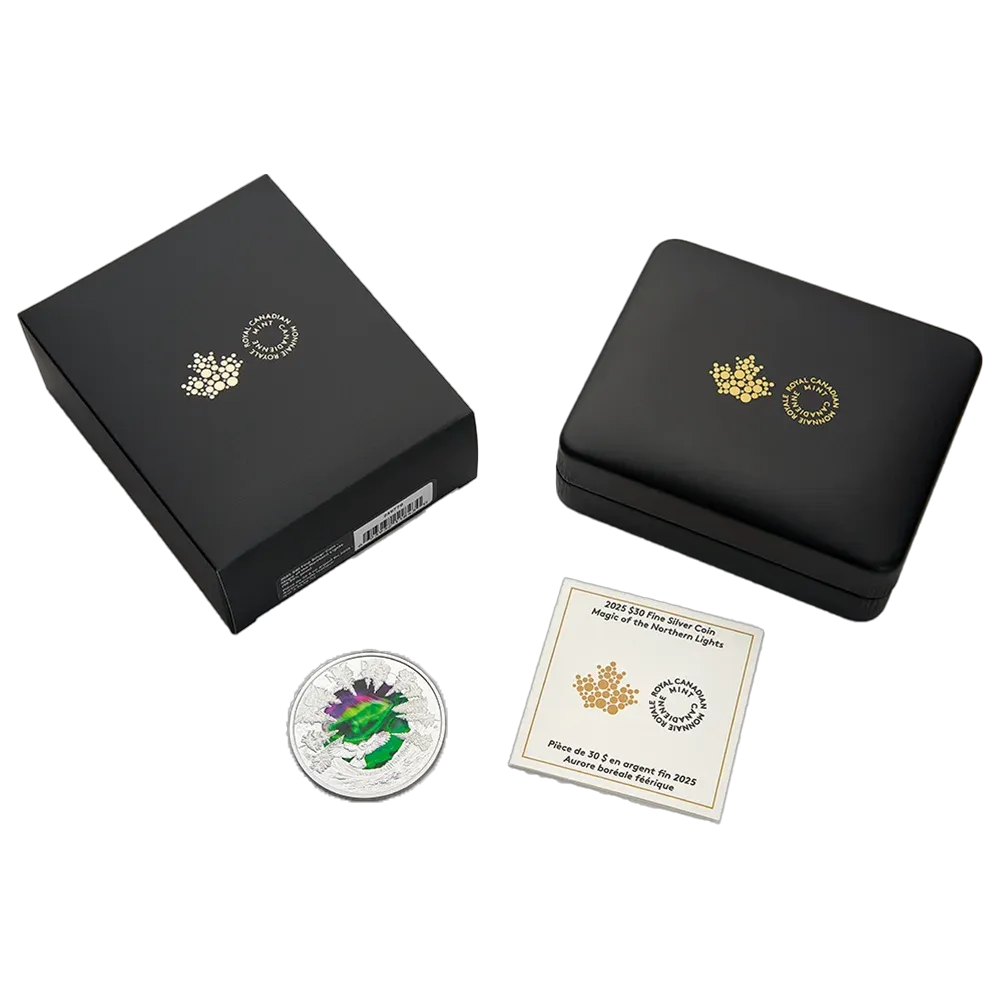 2025 Canada $30 2 oz .9999 Silver The Magic of The Northern Lights Coin ...