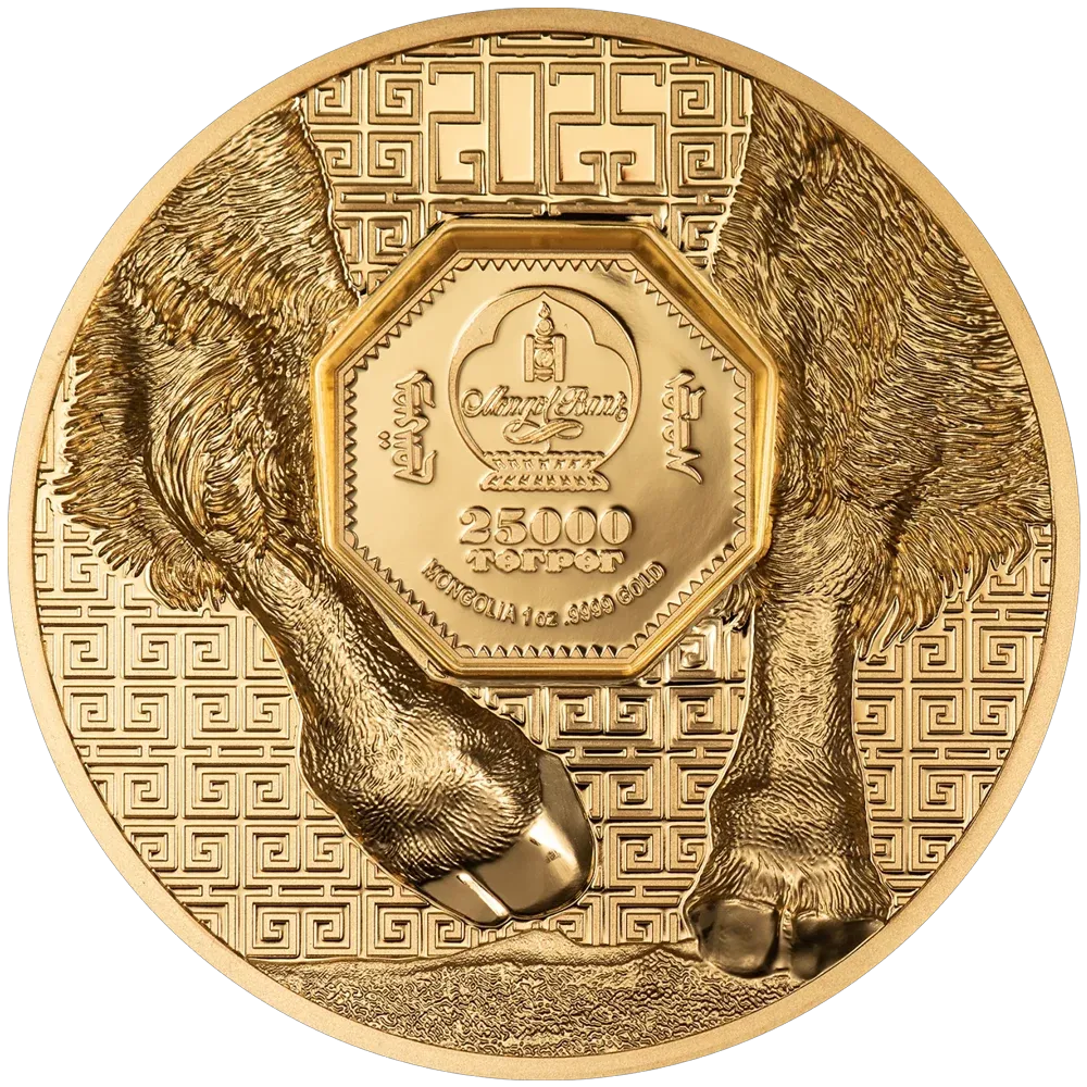 2025 Mongolia 1 oz Pure Gold Wild Bison Proof Coin - MyGold
