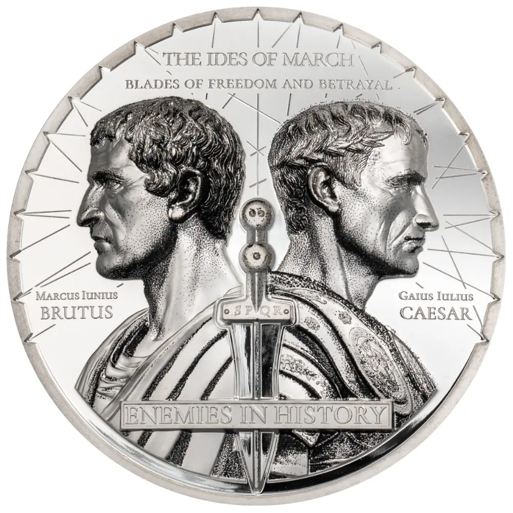 2025 Mongolia 2 oz Silver Enemies in History – Caesar vs. Brutus Proof ...