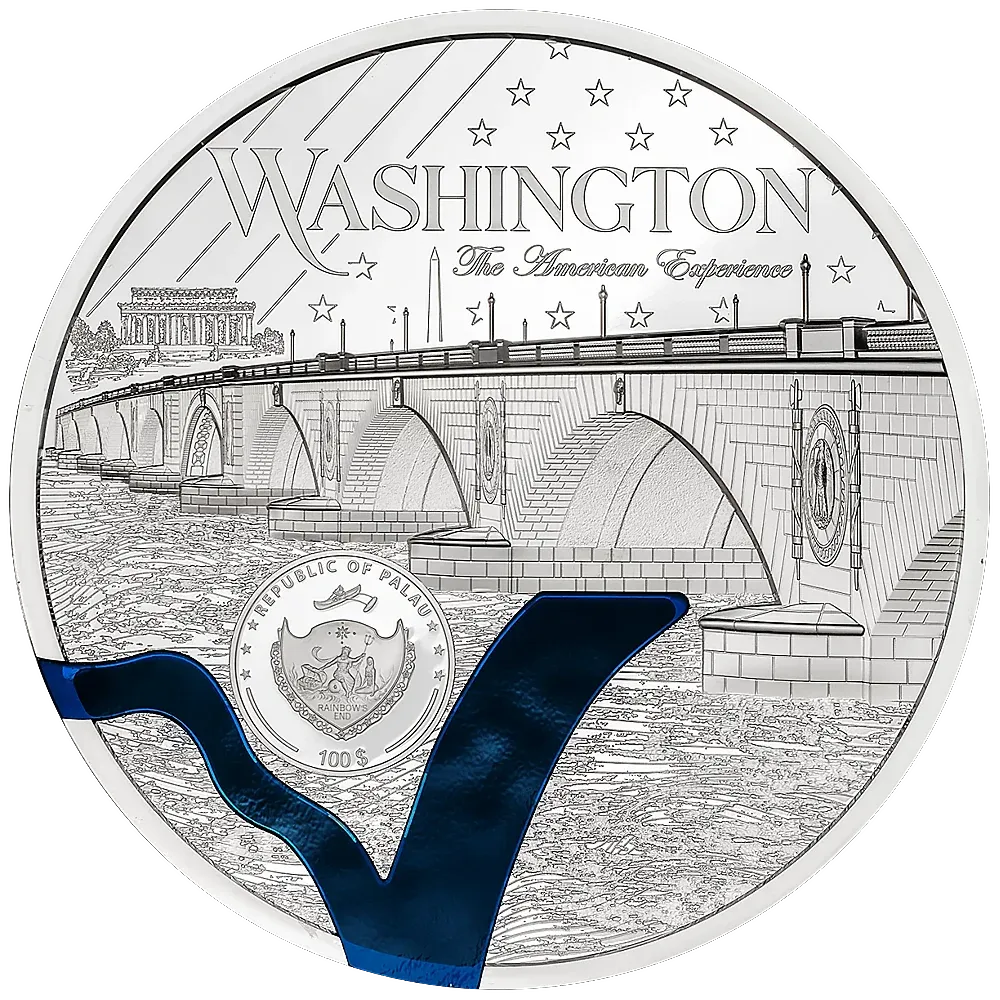 2025 Palau 1 kg Silver Tiffany Art Metropolis Washington Proof Coin ...