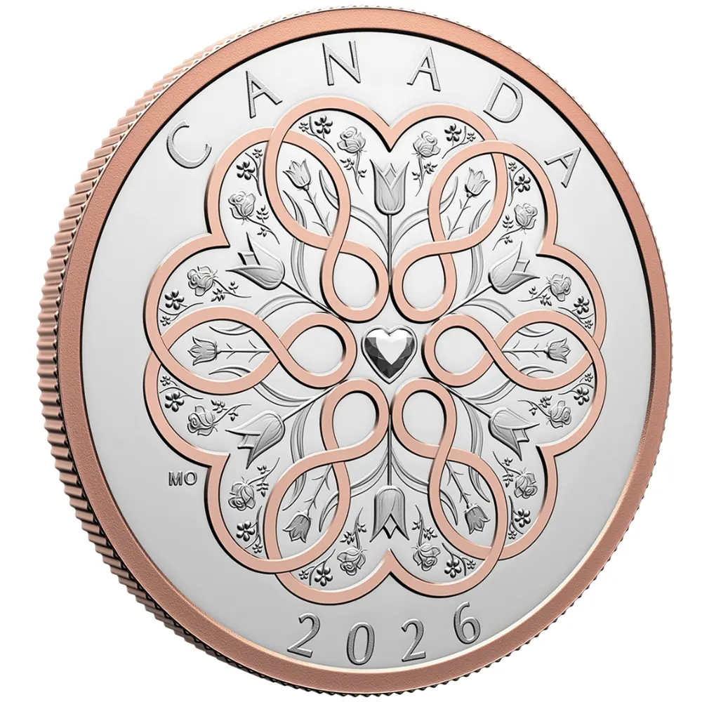 2026 Canada 1 oz Silver $20 Celebrate Love Rose Gold Plated Coin - MyGold
