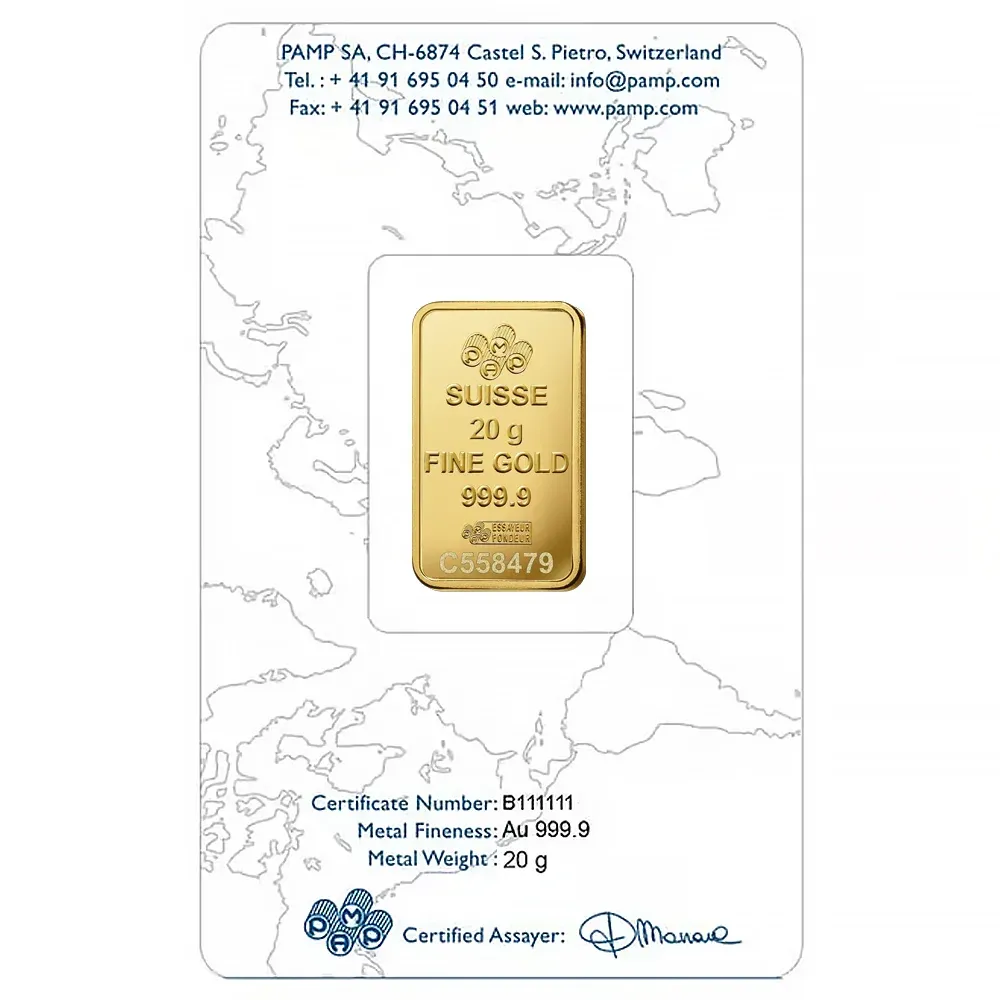 20g PAMP Suisse Lady Fortuna Gold Minted Bar - MyGold