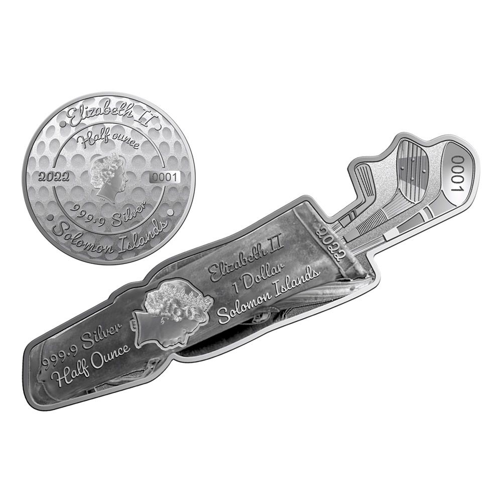 2022 Solomon Islands 1/2 oz Silver Heritage Sports Series Golf 2 Coin ...